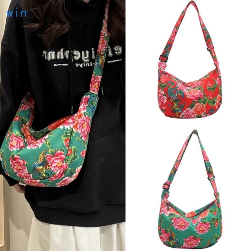 Win Womens Simple Dumpling Bags ภาคตะวันออกเฉียงเหนือดอกไม้ Messenger ...