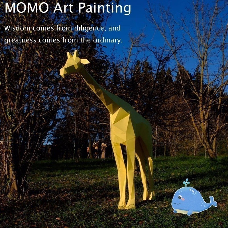 Momo K2 สามมิติเรขาคณิตกระดาษรุ่น 1.3 M ยีราฟสูงเรขาคณิต Origami 3D สาม ...