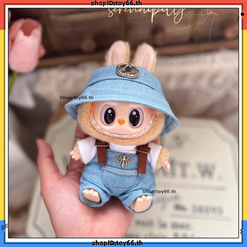 Labubu เสื้อผ้า Overalls+เสื้อขาว+หมวก เหมาะสําหรับ labu macaron/labubu ...