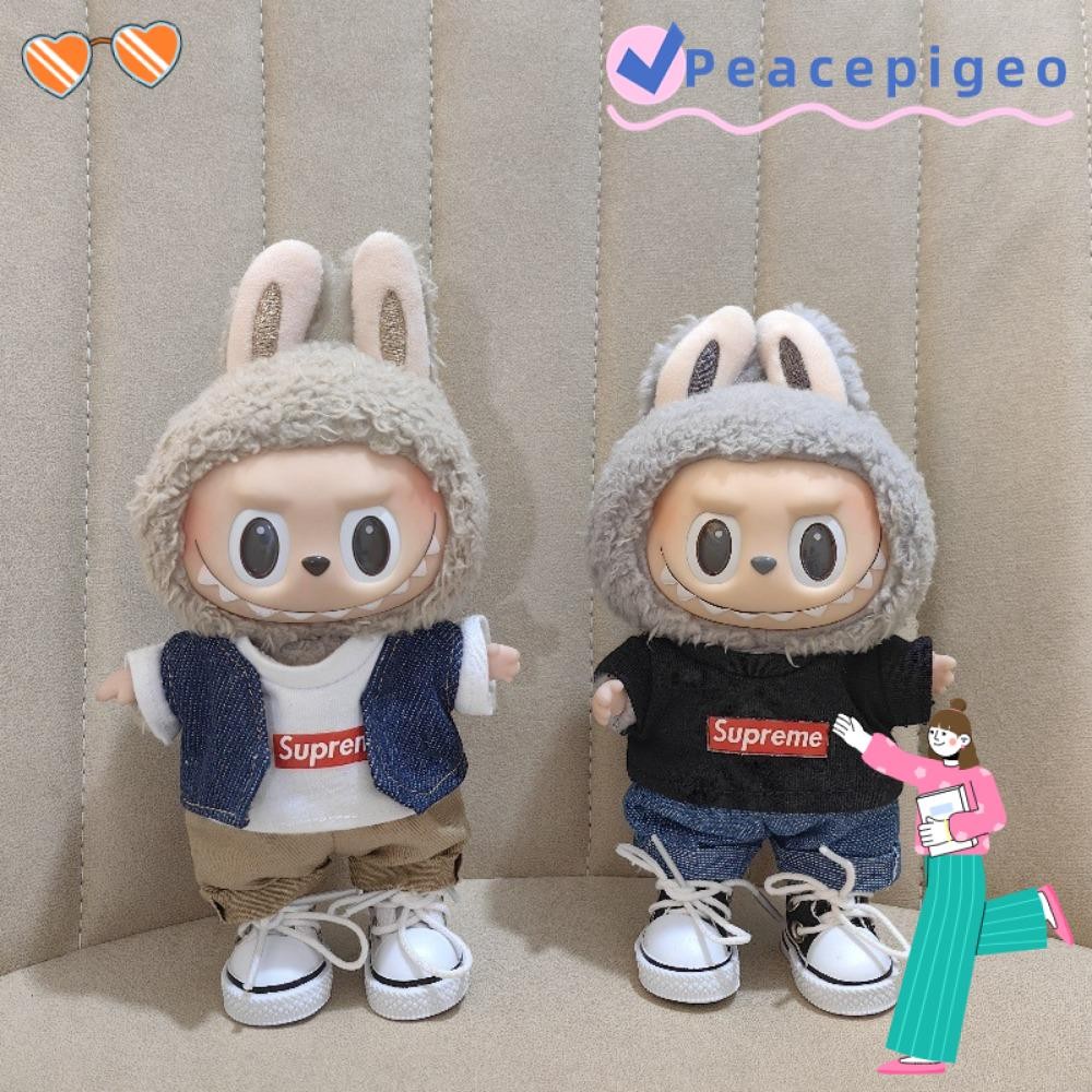 Peacepigeo ผ้าใบเสื้อผ้า,เปลี่ยนเสื้อผ้า Labubu ทําด้วยมือ 17 ซม.,หลายสไตล์ DIY Labubu สวมใส่ ...