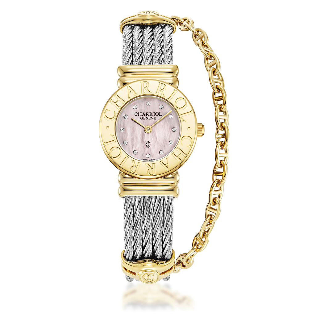 CHARRIOL นาฬิกาข้อมือผู้หญิง 028C.540.462 รุ่น ST-TROPEZ Steel Yellow ...