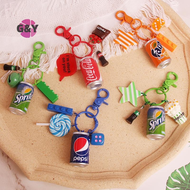 G&y น่ารักเครื่องดื่มสามารถ Key Chain Cola Sprite Fanta เครื่องดื่มจี้ ...