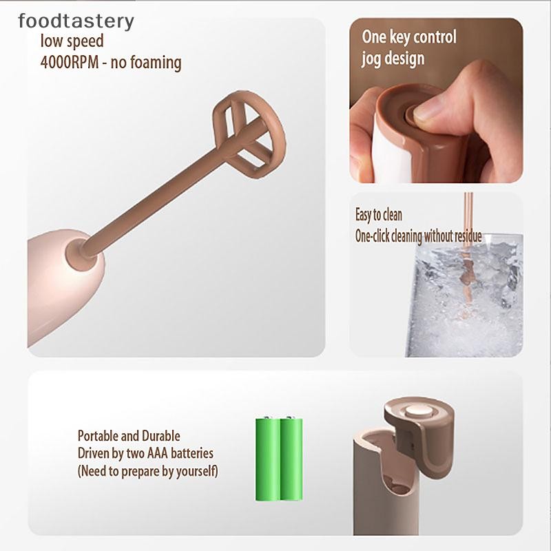 Fty เครื่องดื่มนมไฟฟ้า Whisk Mixer Stirrer กาแฟ Cappuccino Creamer ...