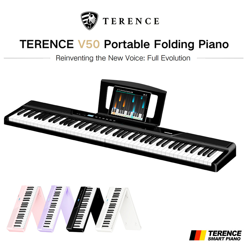 Terence V50 เปียโนไฟฟ้าพับได้ 88 คีย์ เปียโนไฟฟ้าแบบพกพาสำหรับผู้เริ่มต้นที่บ้าน ครูสอนอนุบาล ...
