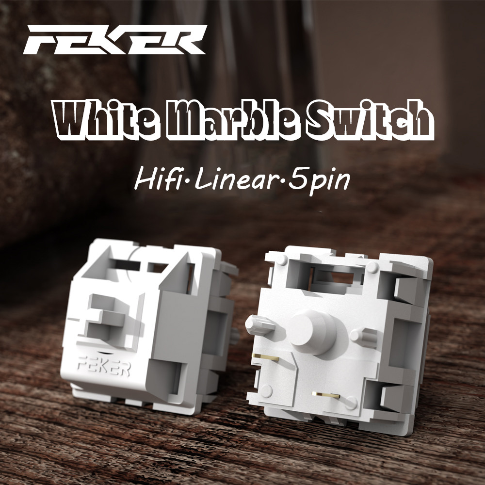 FEKER White Marble Switch แบบเชิงเส้น 5 พิน สปริงเดี่ยว เสียง Hifi ปรับ ...