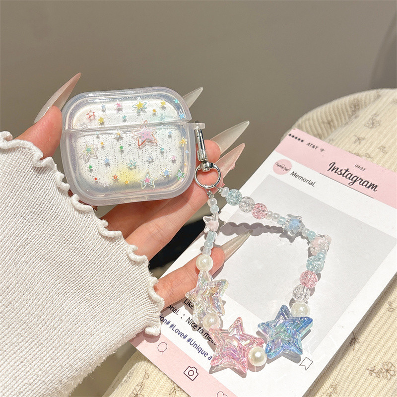 Sparkling Pink Star สําหรับ Airpods 1/2 3 Pro Pro2 Airpods4 ชุดหูฟังไร้ ...