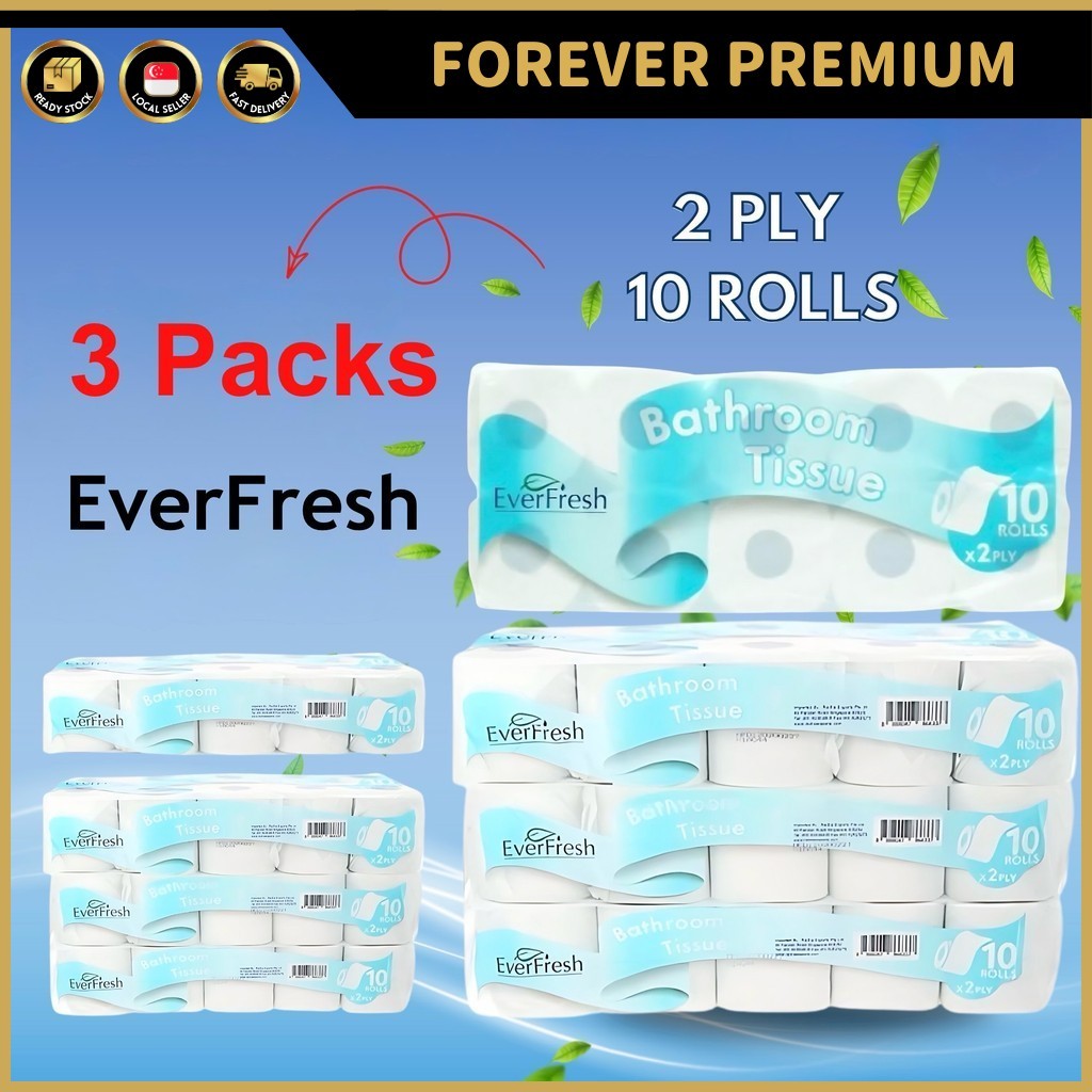 (FOREVER PREMIUM) Everfresh 2 Ply 3 แพ็ค x 10 ม้วนกระดาษชําระม้วนนุ่มย่อยสลายได้ทนทานธรรมชาติ ...