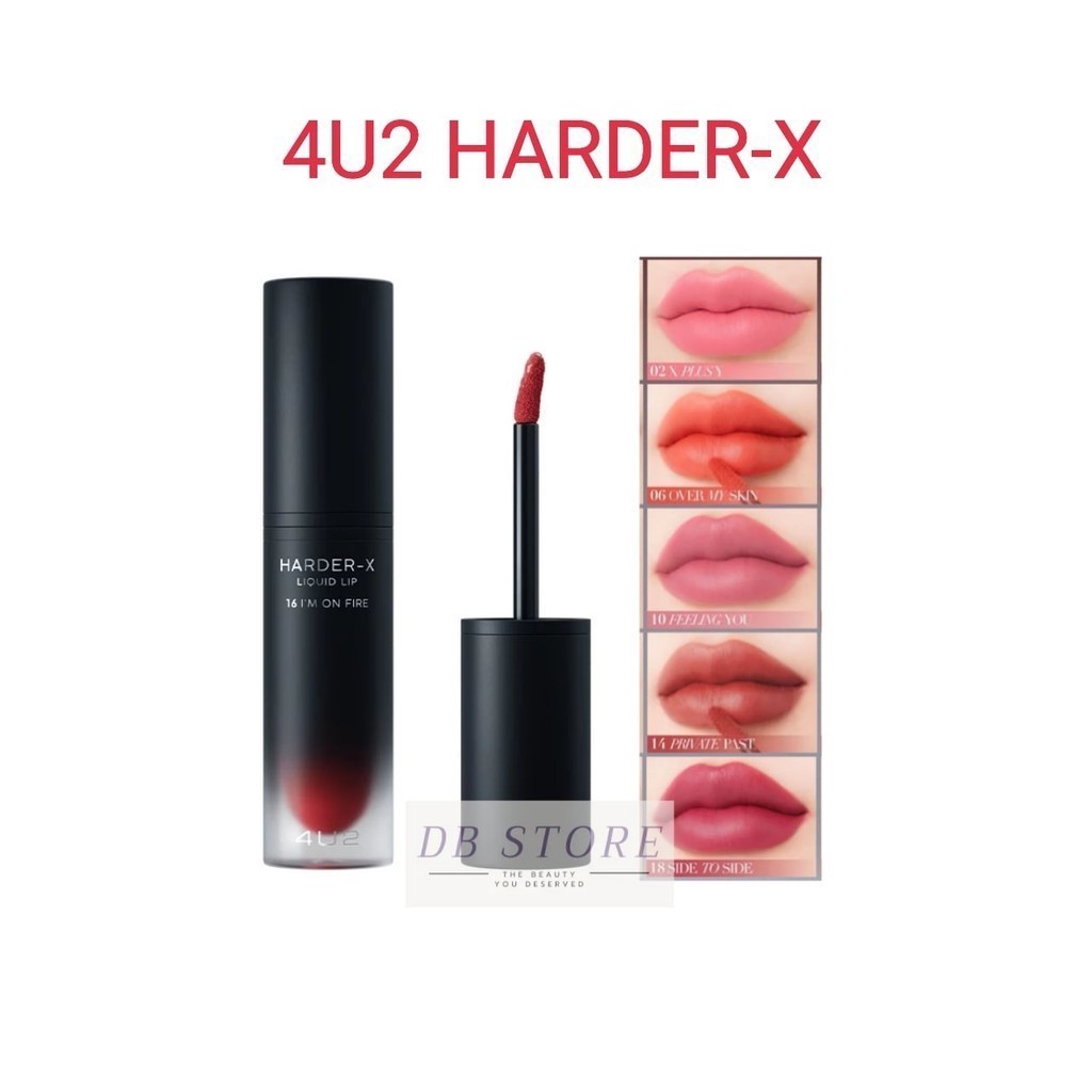 4U2 Harder-X Liquid Lip เนียนนุ่ม ไม่ตกร่อง สีชัด ติดทน โฟร์ยูทู ลิปแมท matte | Shopee Thailand