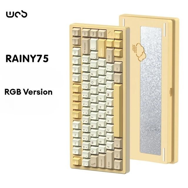 Wobkey Rainy75 คีย์บอร์ดไร้สายอลูมิเนียม 75% GAKSET ที่กําหนดเอง RGB ...