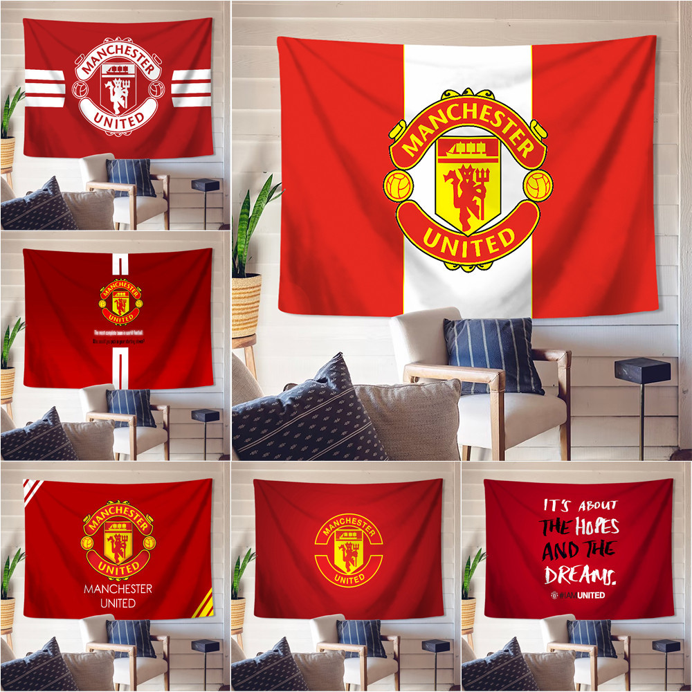 Manchester United FC Logo Wall Tapestry พร ้ อมคลิปโพลีเอสเตอร ์ ...