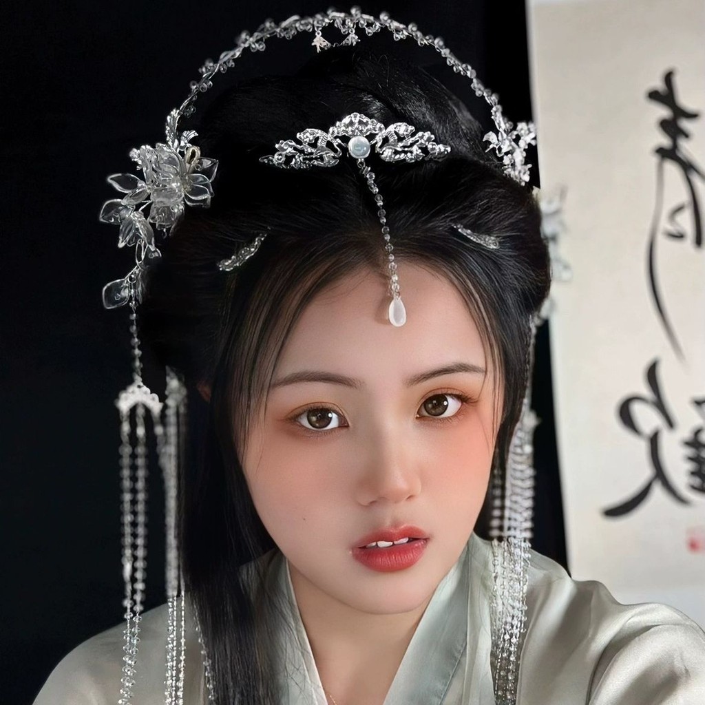 Hanfu Headdress ผมมงกุฎผมหวี Hairpin พู ่ อุปกรณ ์ เสริมผมชุดโบราณหญิง ...
