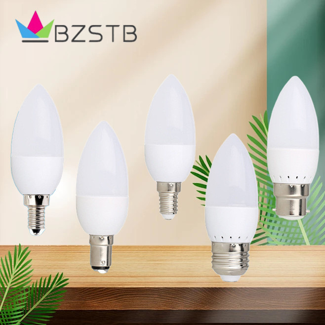 Bzstb หลอดไฟ Led E12 E14 E27 B22 B15 ปลายหลอดไฟ 220V สกรูขนาดใหญ่และขนาดเล็ก ประหยัดพลังงาน ...