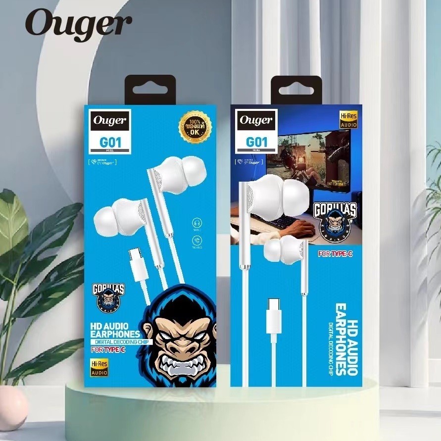 Ouger หูฟังหัวTypeC ทรงIn-Ear มีไมค์ เสียงชัด คุยโทรศัพท์ได้ เล่นเกมได้ ...
