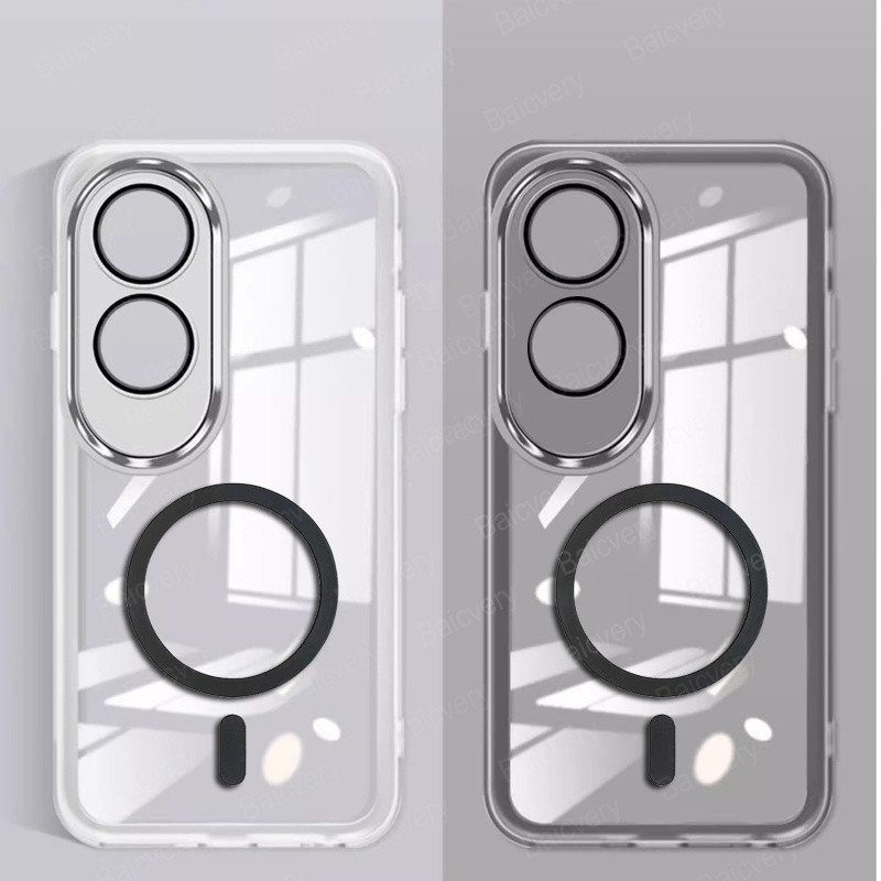 Oppo A60 4G CPH2631 กรณีแฟชั่นที่มีสีสัน Clear TPU ซิลิโคนแม่เหล็กไร้ ...