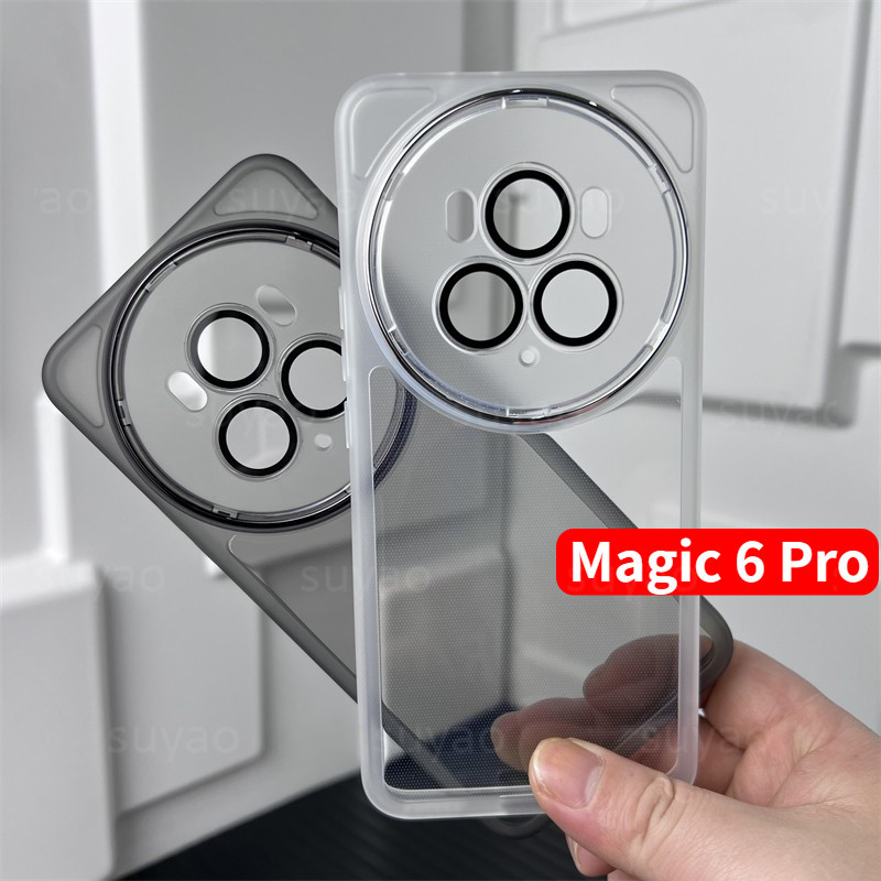 สําหรับ Honor Magic 6 Pro 6Pro 2024 5G เคสโทรศัพท์ปลอกบางใสนุ่มคู่เลนส์ Magic6 Magic6Pro กัน ...