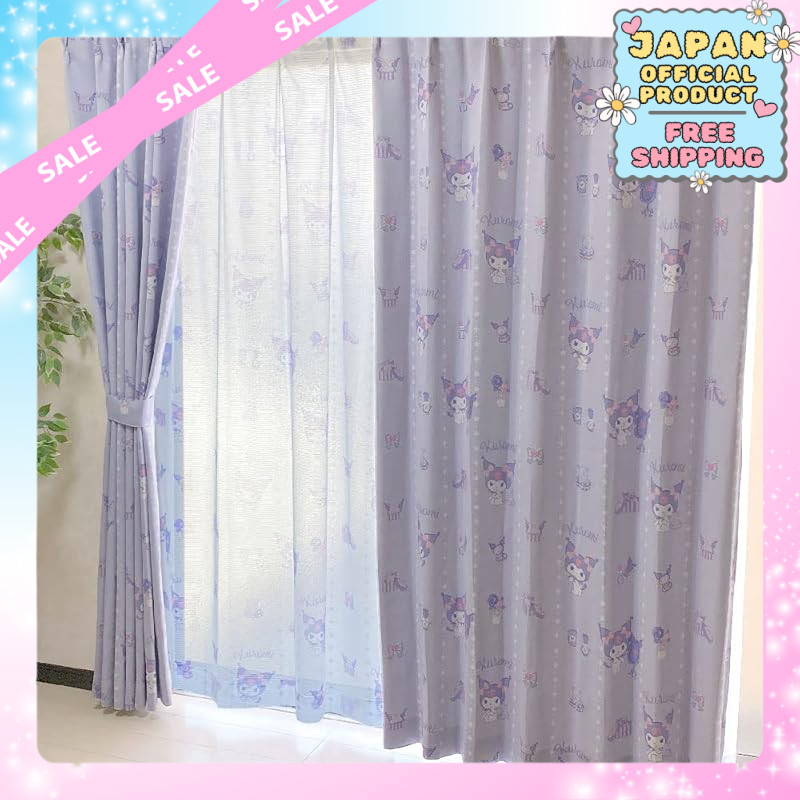 SANRIO Thermal Insulating Lace Curtains Kuromi｜Japan Official | Shopee ...