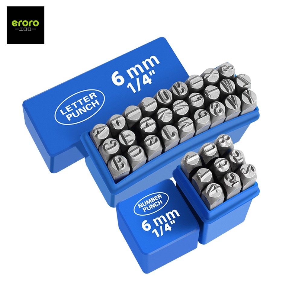 ERORO ชุดเหล็กตอก ตัวเลข และ ตัวอักษรภาษาอังกฤษ ขนาด 6 มม. | Shopee ...