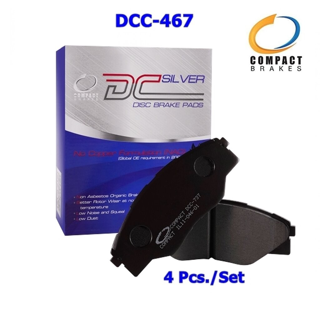 ผ้าเบรคหน้าสำหรับ Mitsubishi New Pajero Sport 2.4 2WD-4WD ปี 2016-2025, Compact Breaks DCC-467 ...