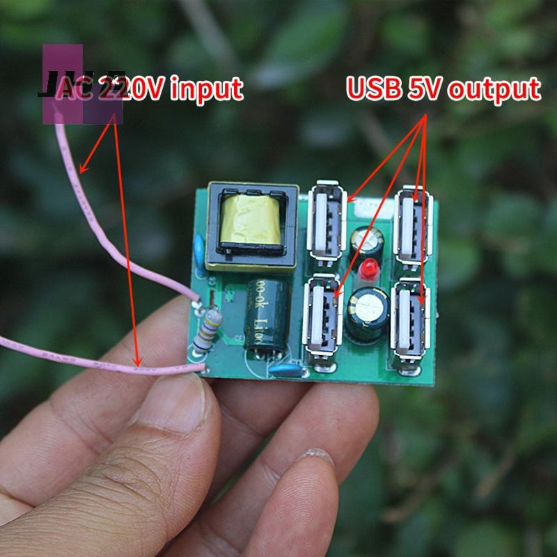 [JHA] 5v 2.5A 4 Way 220V ถึง 5V สวิตช์แยก Power Board เอาต์พุต USB Fast ...