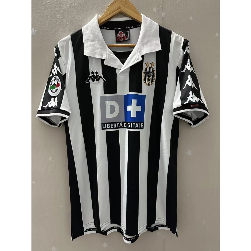 รูปแบบใหม่99-00 Juventus ZIDANE DEL PIERO คุณภาพสูง Home Retro Football ...