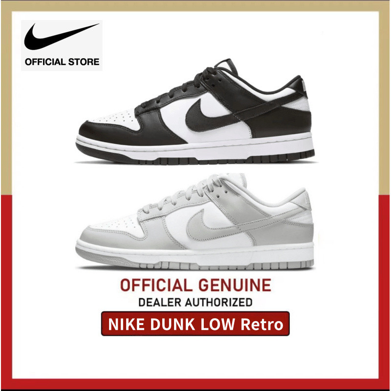 [ ของแท ้ 100 % ] Nike Dunk Low retro "black panda /grey fog/Blue ในรอง ...