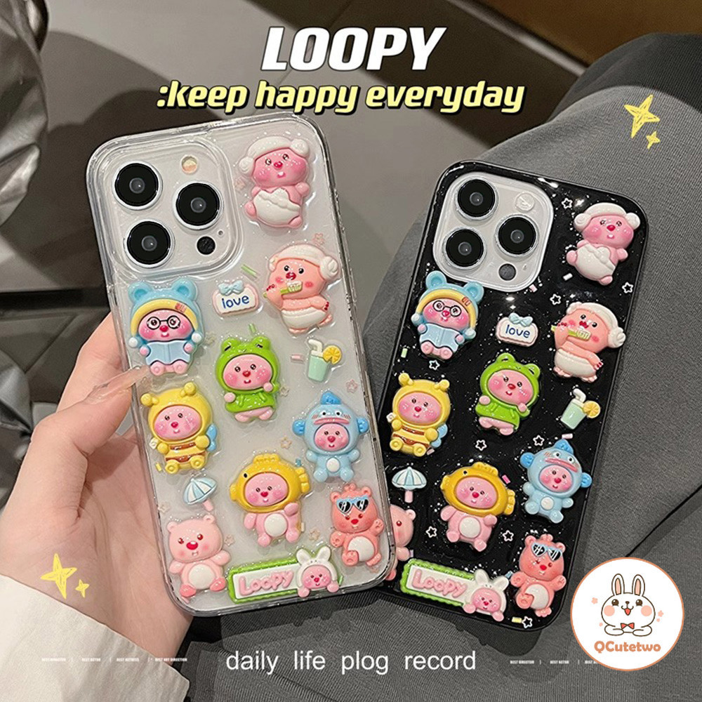 น ่ ารัก 3D Loopy เคสโทรศัพท ์ โปร ่ งใสสําหรับ IPhone 11 15 13 14 Pro ...