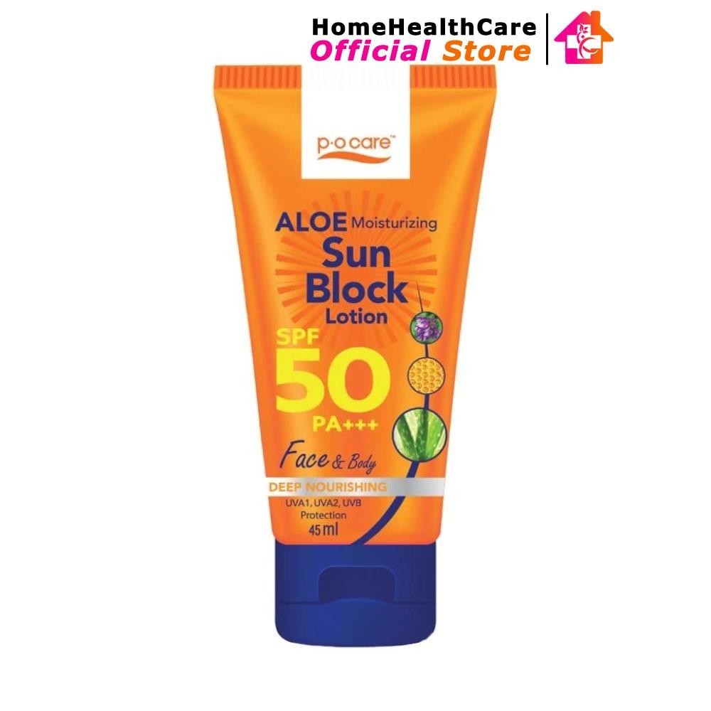 P.O.CARE Aloe Moist Sun Block Lotion SPF50 PA++ 45ml. - พี.โอ.แคร์ ครีม ...