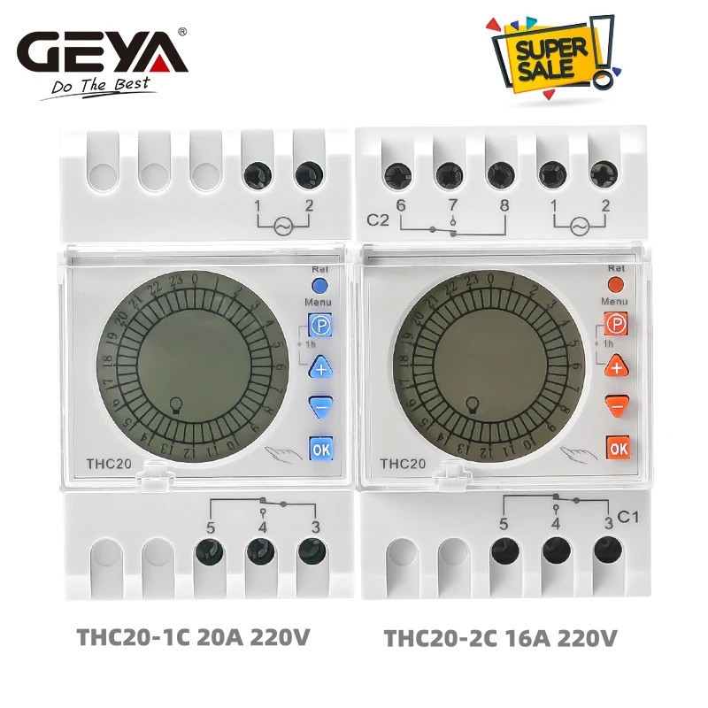 ขาย GEYA 24 THC-20 ชั่วโมงโปรแกรมสวิทช์ควบคุมเวลา 16A 20A AC220V ...