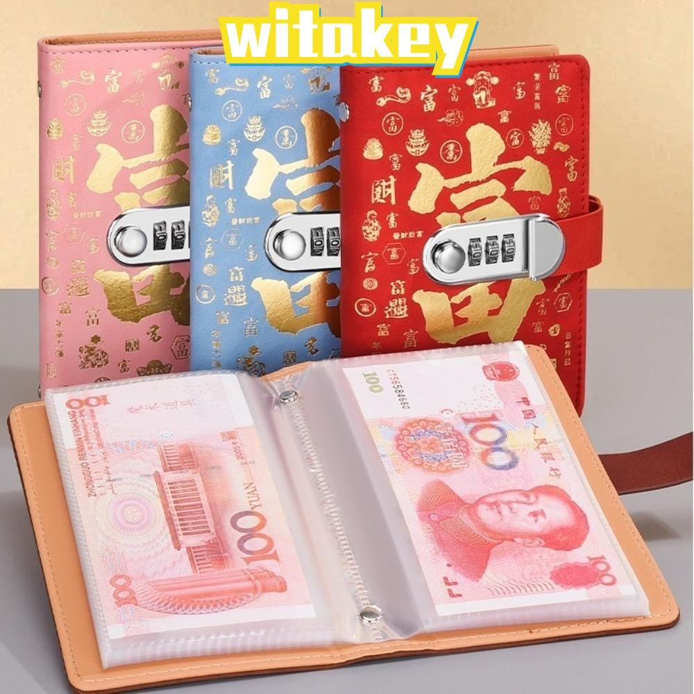 Witakey 100 ซองความท้าทายประหยัดเงิน,ประหยัดเงิน PU Mini Binder Saving Challenge,Reusable ...