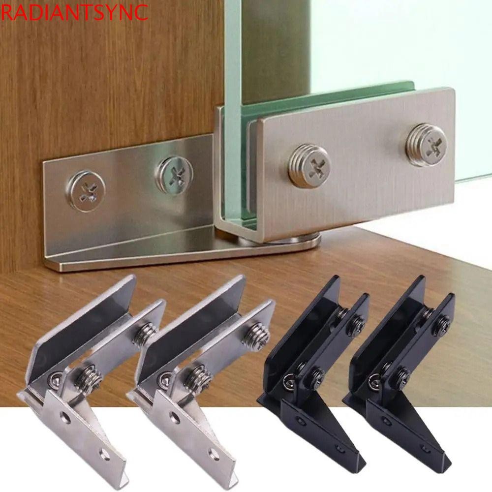 Radiantsync 2 ชิ้นบานพับประตูกระจก, Non-Perforated Shaft บานพับตู้แสดง, Ironmongery Flush ...
