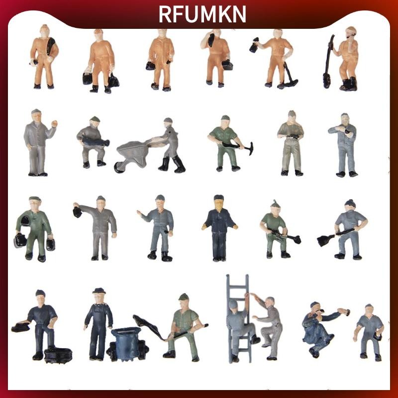 [rfumkn] ฟิกเกอร์โมเดลผสมสี 25 ชิ้น UNIFORM WORKERS,LADDER,BUCKET 1:87 ...