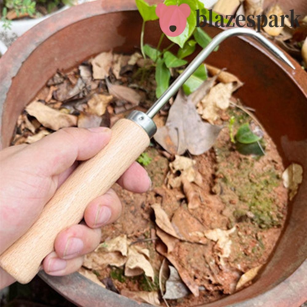 Blazespark ไม้ Handle Root Hook, Single Claw แบบพกพากระถาง Root Hook, ปลูกวัชพืชเครื่องมือ ...
