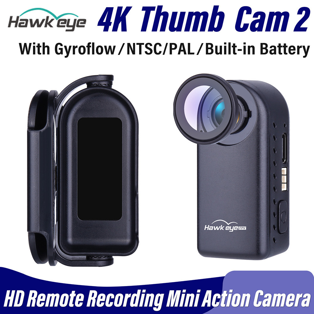 Hawk eye 4K Thumb Cam 2 กล้อง FPV HD 12MP NTSC/PAL FOV170 พร้อม ...