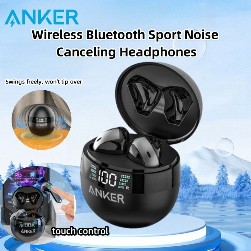 Anker TWS หูฟังบลูทูธไร ้ สาย True จอแสดงผล LED DX-27 กีฬาหูฟังตัดเสียง ...