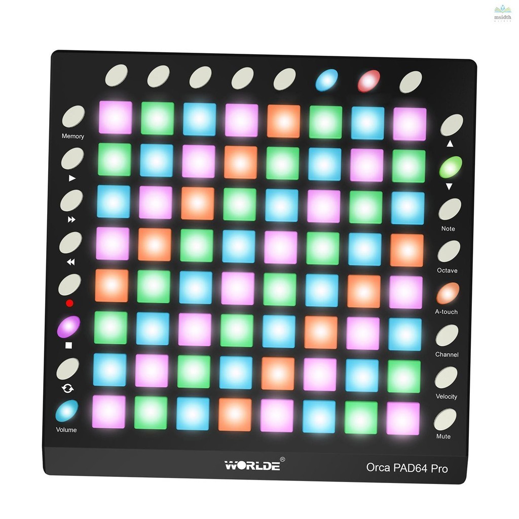 [muwd ] Orca PAD64-A Pro แบบพกพา USB MIDI Drum Pad Controller 64 RGB ...