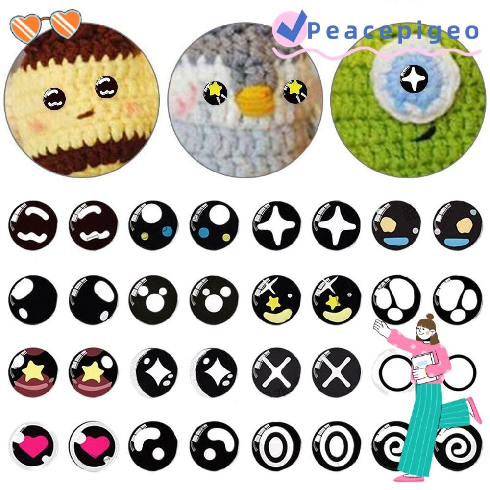 Peacepigeo 20 ชิ้น/10 คู่หุ่นคริสตัลตา, 6 มม.-20 มม.คริสตัลตาหัตถกรรมตา,ตุ๊กตาพลาสติก DIY ...