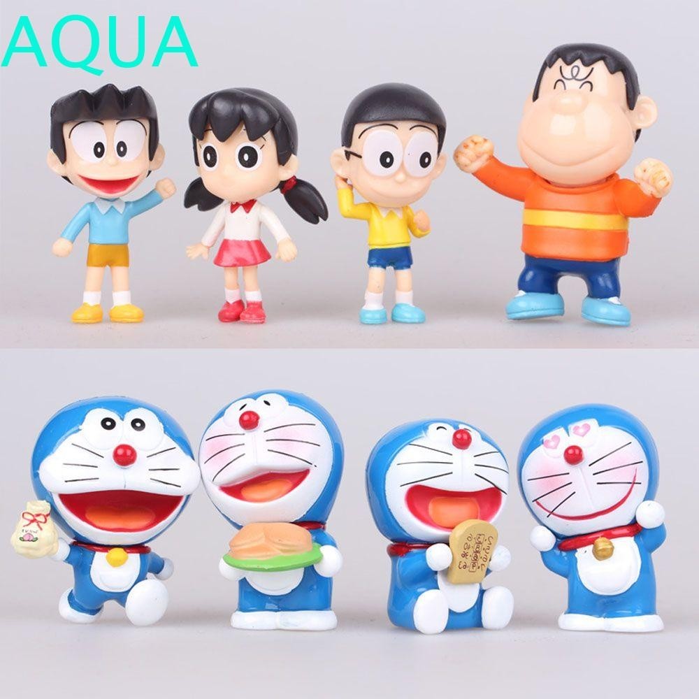 Aqua Doraemon Action Figures ครอบครัวภาพของขวัญ Scultures Miniatures ...