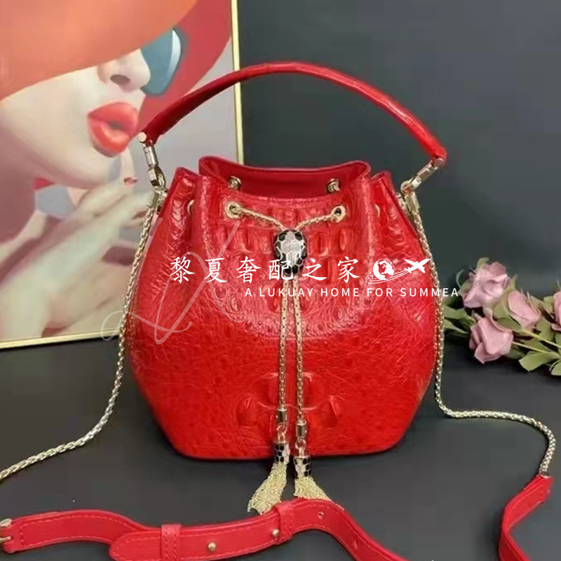 [สายสะพายกระเป๋าสุดหรู] Serpenti Forever Bulgari LI Python Skin Snake ...