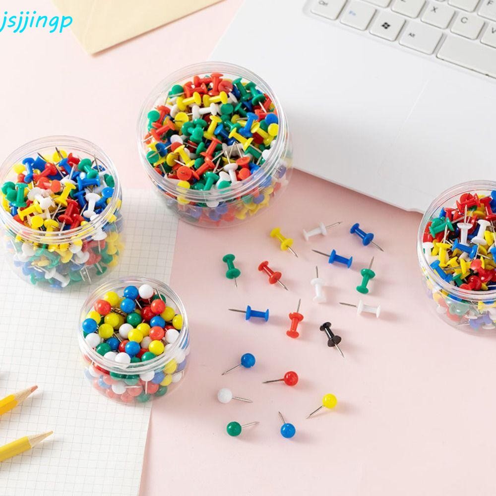 Jsjjingp 100 ชิ้นบอร์ด Tacks Push Pins, ปุ่ม Pins พลาสติก Pushpin ...
