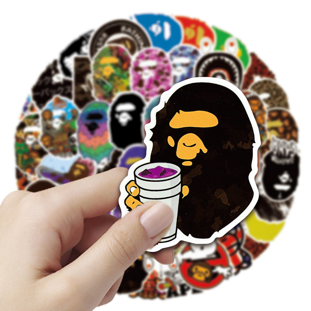 INS STICKER A BATHING APE BAPE อะเบทธิงเอพ coke 50แผ่น กันน้ำ ...