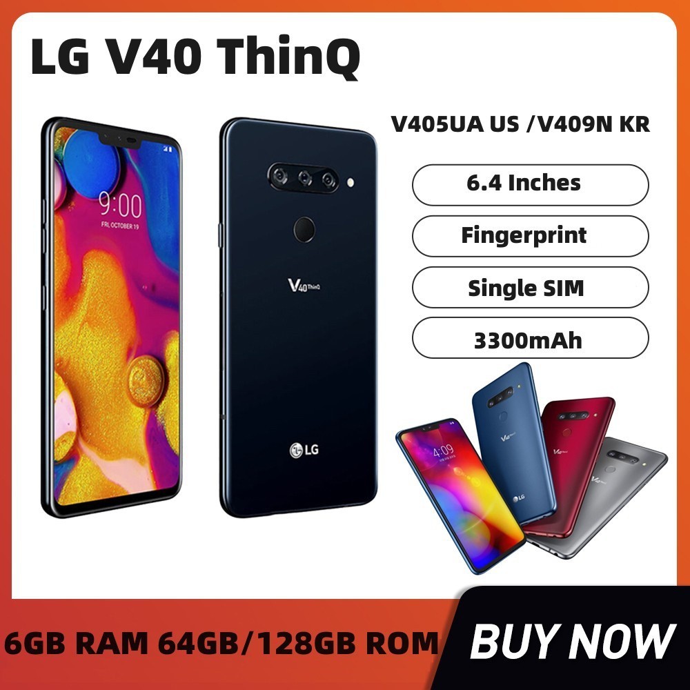 Lg V40 ThinQ V405UA สมาร์ทโฟน 6.4 นิ้ว แรม 6GB รอม 128GB/64GB รอม 16MP กล้องสามตัว LTE ซิม ...