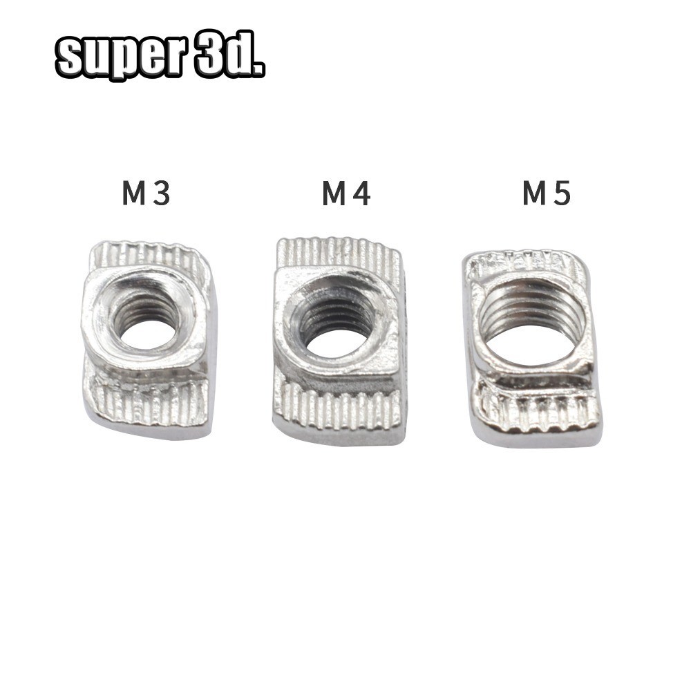 100pcs 50pcs M3 M4 M5 2020 T-nut Hammer NUT Aluminum Nickel Plated Carbon Steel Connector ...