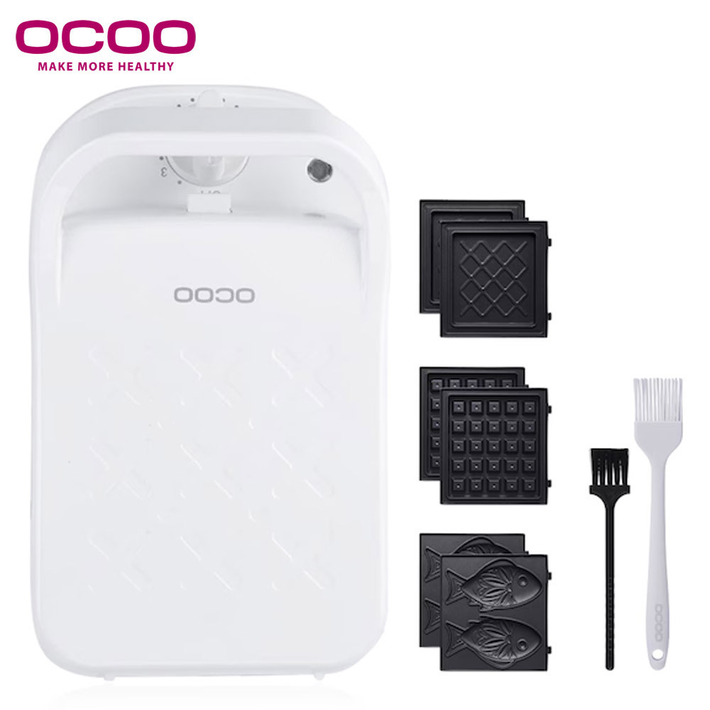 OCOO Korea OCP-SM187B 3Plate Pan Waffle Sandwich Crople Dessert Maker ...