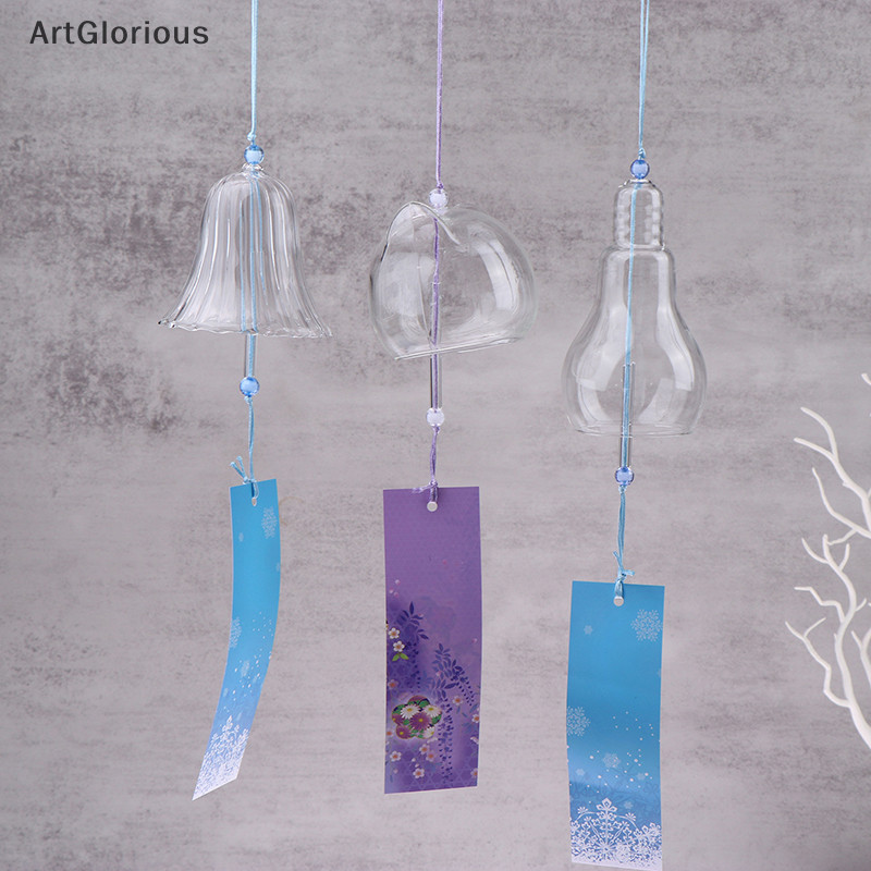Art โปร่งใสแก้ว Wind Chimes WIndows ลม Bell แขวนสวนกลางแจ้ง Decor ...
