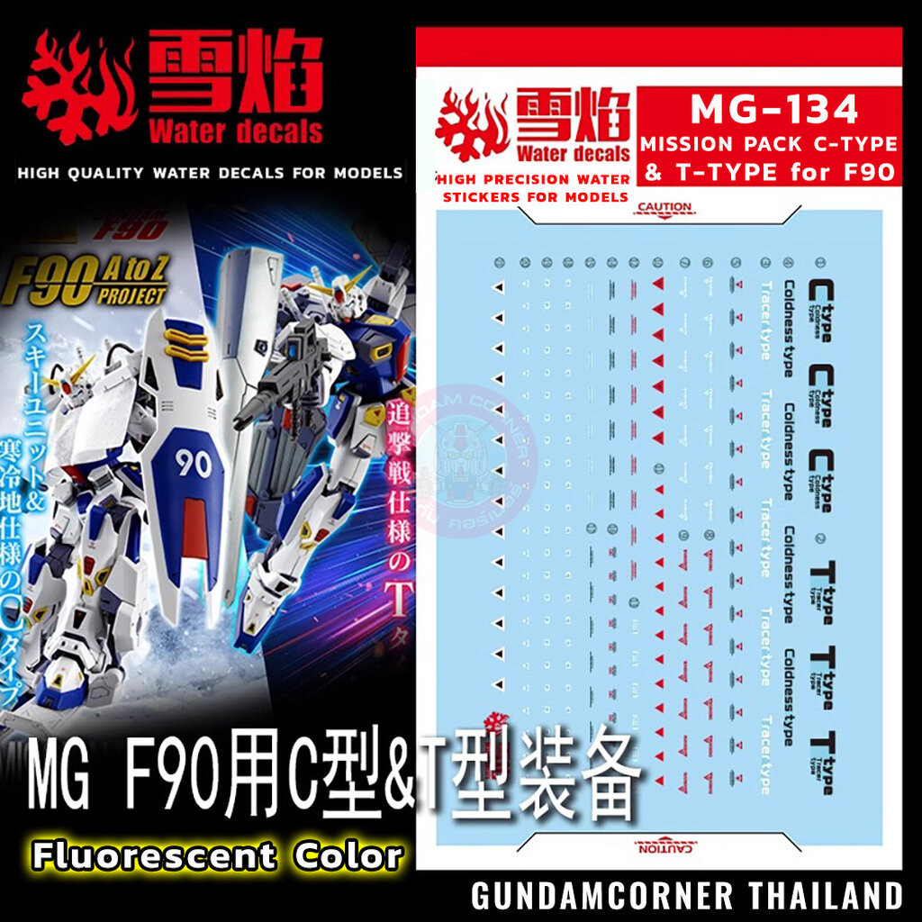 ดีคอลน้ำ MG MISSION PACK C TYPE & T TYPE fot F90 MG-134 Water Decal ...