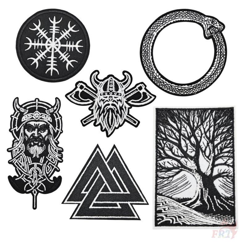 ☸ Nordic Totem - Viking / Tree of Life / Snake Iron-on Patch ☸ 1 ชิ้น ...