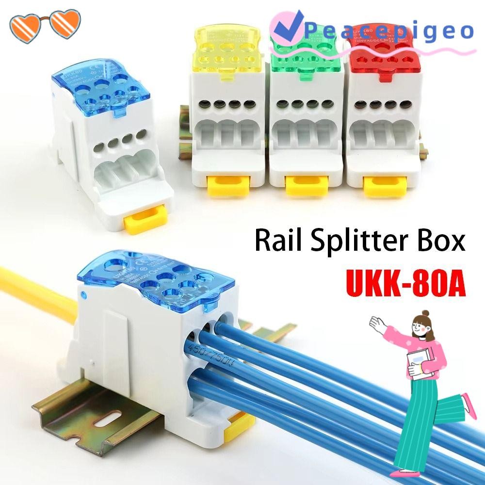 Peacepigeo 1 ชิ้น UKK-80A กล่องแยก, หนึ่งในหลายขั้นตอนขั้วต่อสายไฟ, ราง High-Current Junction ...