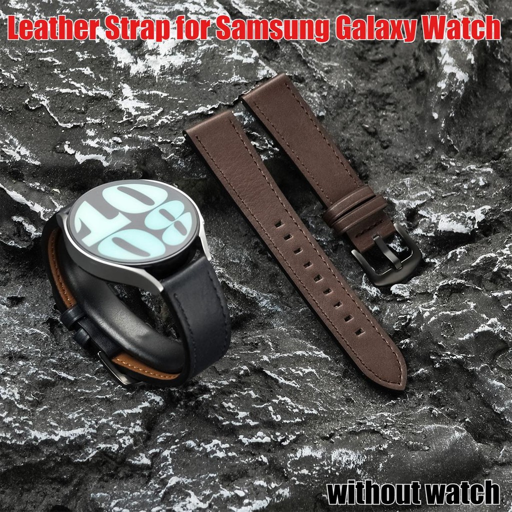20 มม.22 มม.ไฟเบอร์สายหนังสําหรับ Samsung Galaxy Watch 7 6 5 4 6Classic ...