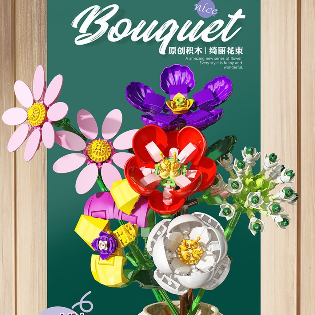 ใช้งานร่วมกับ Lego Pan Luo Si Building Block Bouquet ของขวัญวัน ...