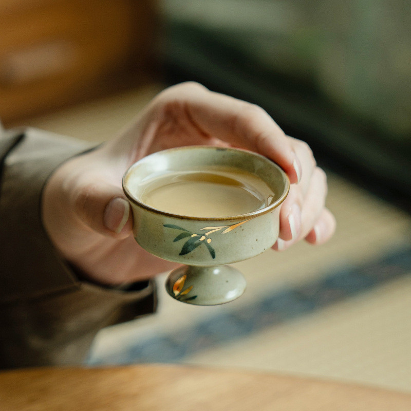 โบราณวาดทองมือวาด Phalaenopsis เซรามิคถ้วยชา Master ถ้วยถ้วยเดียว ...